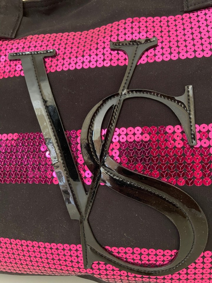 NEW! 2014 Victoria's Secret Bling Sequin Tote bag Black Friday Limited ...