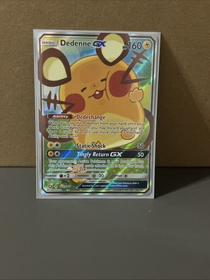 Pokémon TCG Dedenne GX Full Art Ultra Rare Holo Card Unbroken Bonds 195 ...