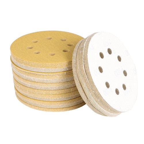 100 Pack Sanding Disc Sander Paper 8 Hole Hook And Loop Sanding Disc ...