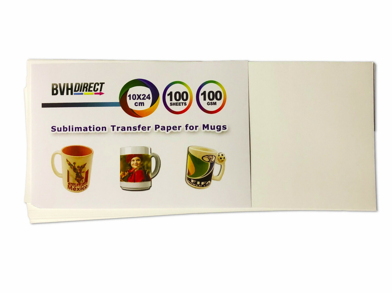 100 A4, A3, pre-cut mug 24 x 10cm sublimation paper for sub press heat ...
