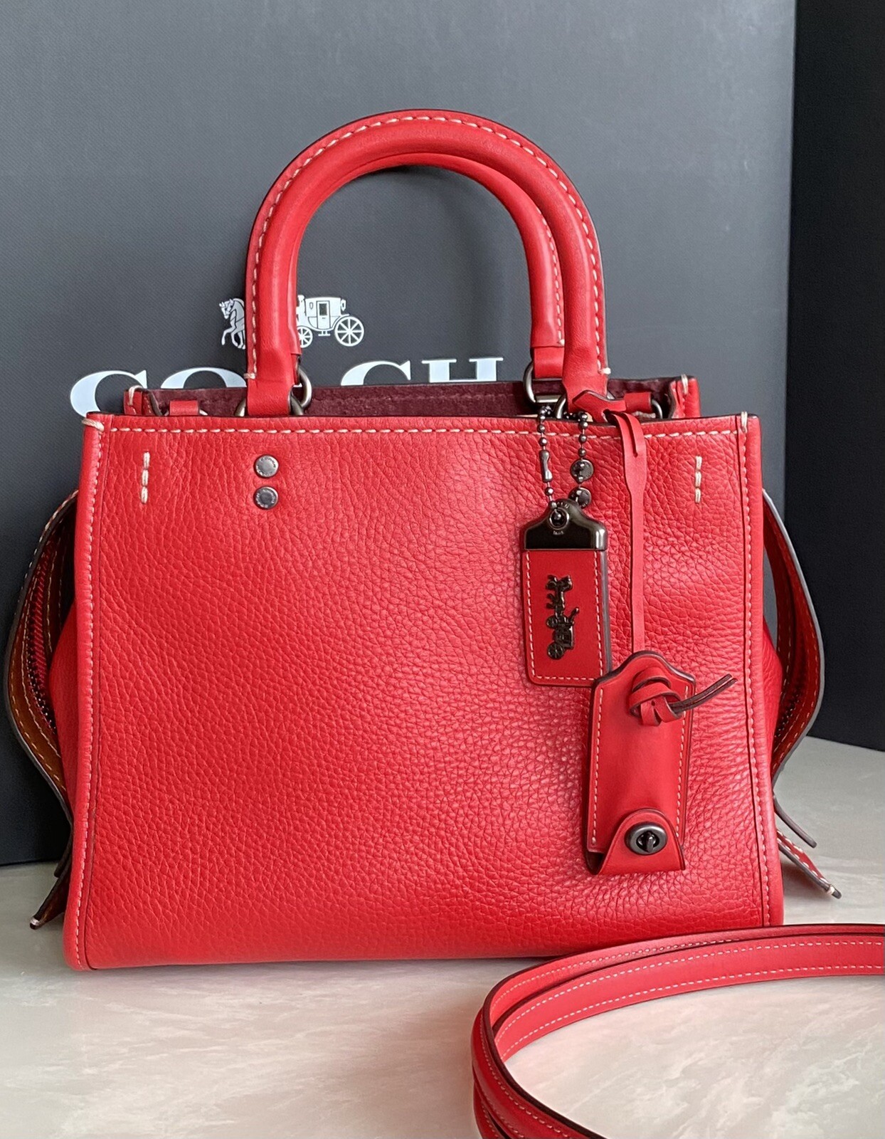 COACH 1941 RUBY RED ROGUE 25 SATCHEL BAG 54536 EUC - Gem
