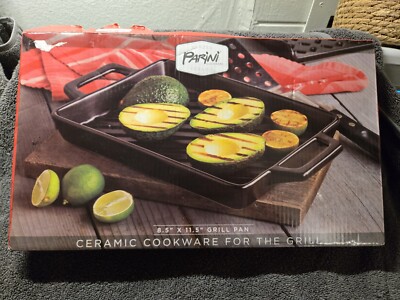 Parini Ceramic Cookware For The Grill 8.5in x 11.5in, Barbecue BBQ ...