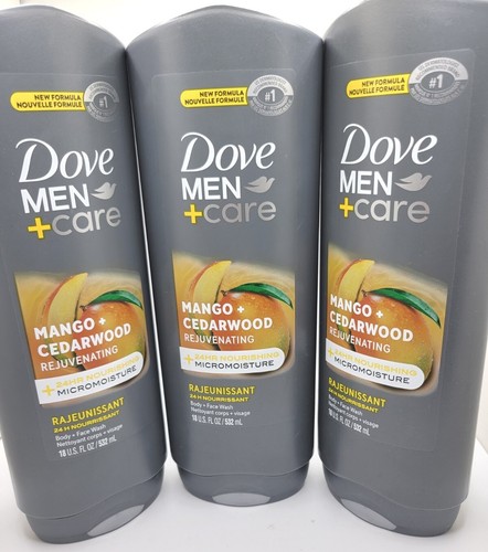 3 Dove Men+Care Rejuvenating Mango + Cedarwood Body Wash, 18 oz | eBay