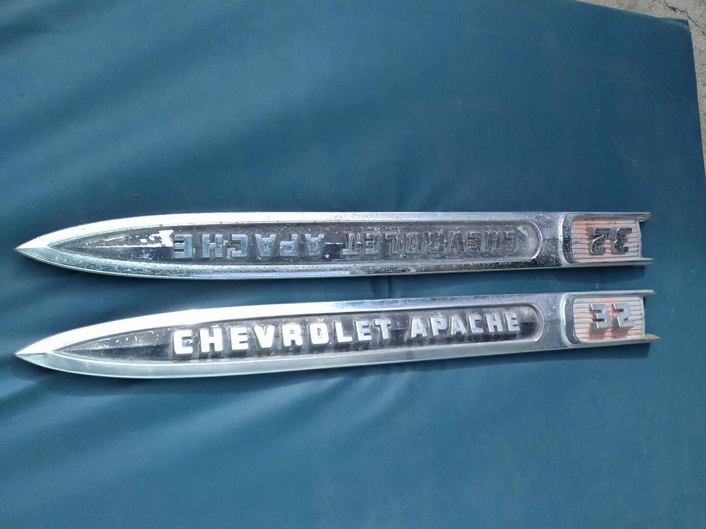 1959 Chevrolet Apache Fender Emblem Ornament 59 Pickup Truck PAIR | eBay