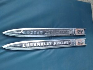 1959 Chevrolet Apache Fender Emblem Ornament 59 Pickup Truck PAIR | eBay