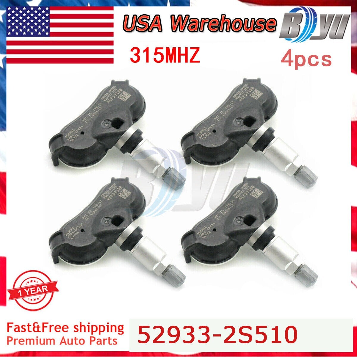 4X TIRE PRESSURE SENSOR TPMS 52933-2S510 for Hyundai Tucson Kia ...