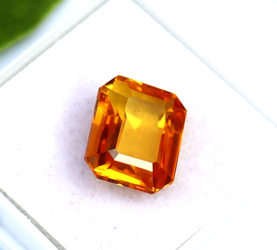 AAA Natural Flawless Ceylon Yellow Sapphire Loose Emerald Cut Gemstone ...