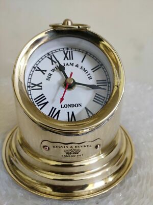 Nautical Marine Working Ship Binnacle Brass Clock Table Top Gift | eBay