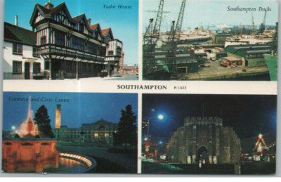 Vintage Postcard Southampton Tudor House Southampton Docks Fountain ...