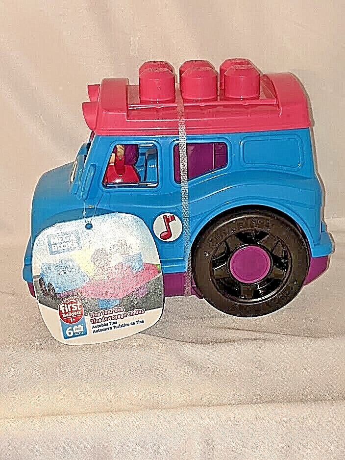 Mega Bloks Tina Tour Bus Teal & Pink First Builders Car NEW!! | eBay