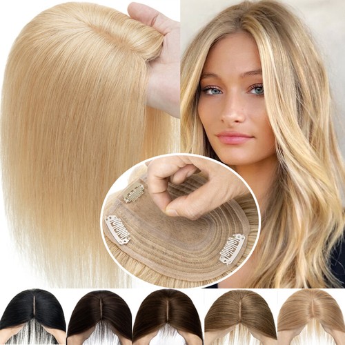 Topper 100% Human Hair Top Toupee Piece Clip in Hairpiece Wig Brown ...