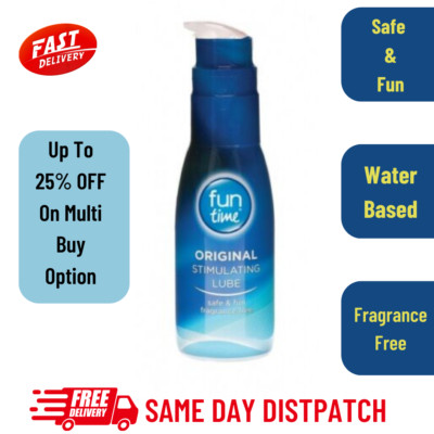 Fun Time Lube Lubricant Original Water Based Gel Edible Sex Aid 75ML ...