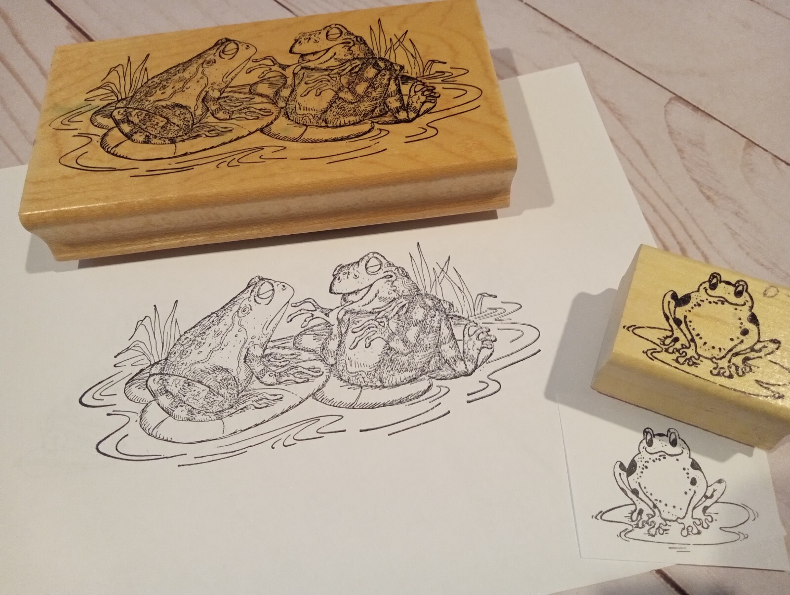 Vintage Frog Stamps Wood Block Rubber Stamp Card Making | eBay