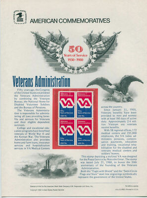 SCOTT # 1825 15c Veterans Administration USPS #128 Commemorative Stamp ...