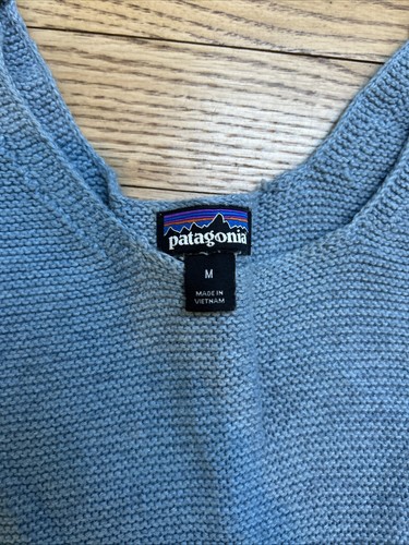 PATAGONIA knit 100% Organic Cotton Vintage Sweater vest Light Blue Sz M | eBay