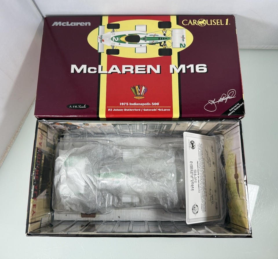 Carousel 1 McLaren M16 1975 Indy 500 #2 Rutherford #4803 Gatorade 1:18 ...