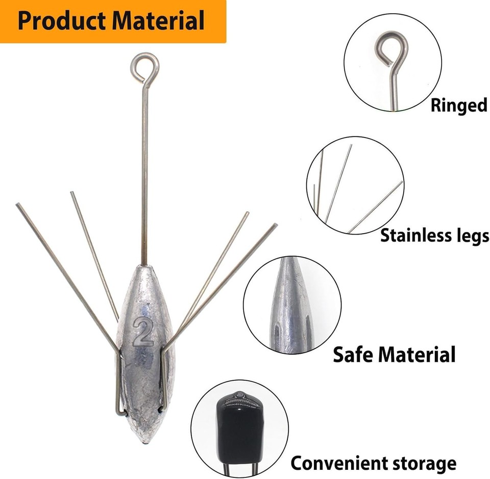 5 Pcs Sputnik Sinker Fishing Weights Lead Surfing Casting Spider ...