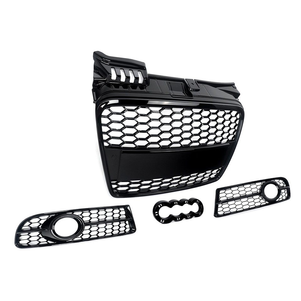 For Audi A4 B7 S-Line S4 2005-2008 Black Honeycomb Front Grille Fog ...