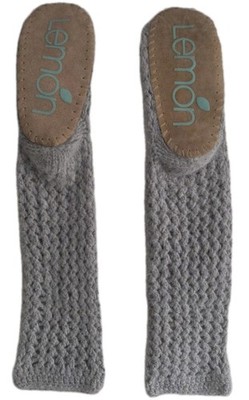 LEMON BRAND KNEE HIGH KNITTED SLIPPER SOCK, GREY, SIZE 8 TO 10 | eBay