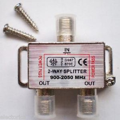 2 X QUALITY 2 GHZ 2-WAY DIGITAL SPLITTER HD TV DTV 2WAY CABLE ANTENNA ...
