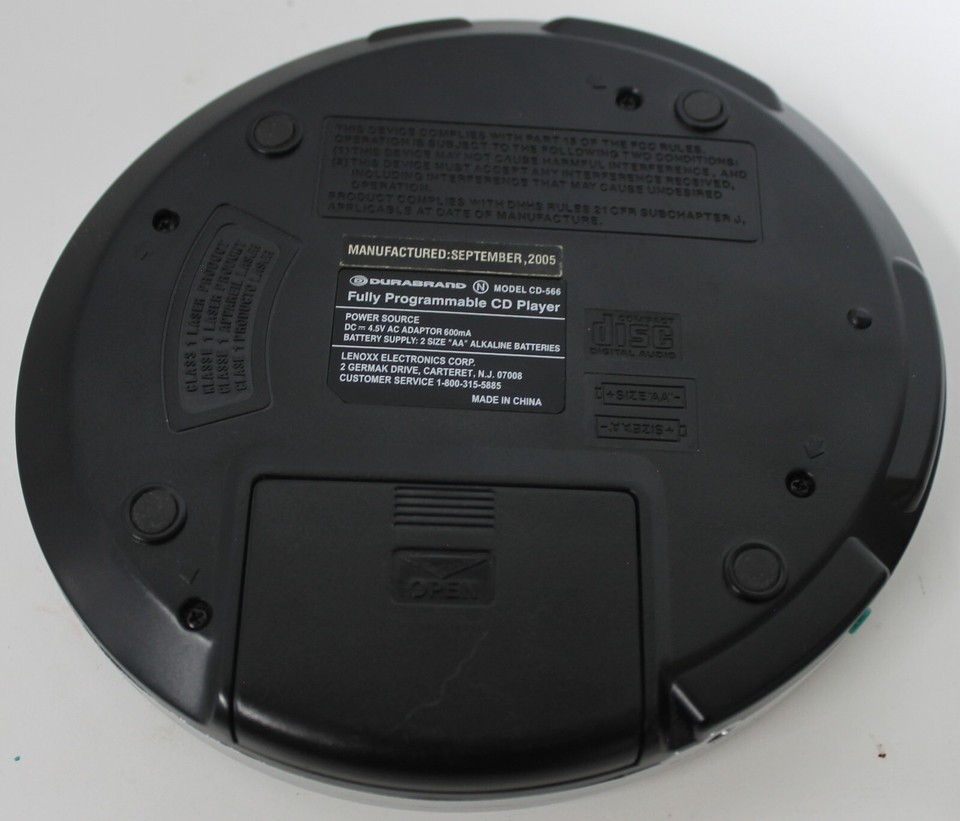 durabrand portable cd player - model cd-566 - tested and working ...