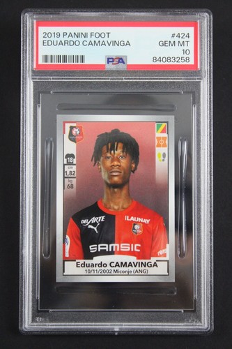 Eduardo Camavinga PSA 10 / Rookie RC Sticker Panini Foot 2019 2020 (20 ...