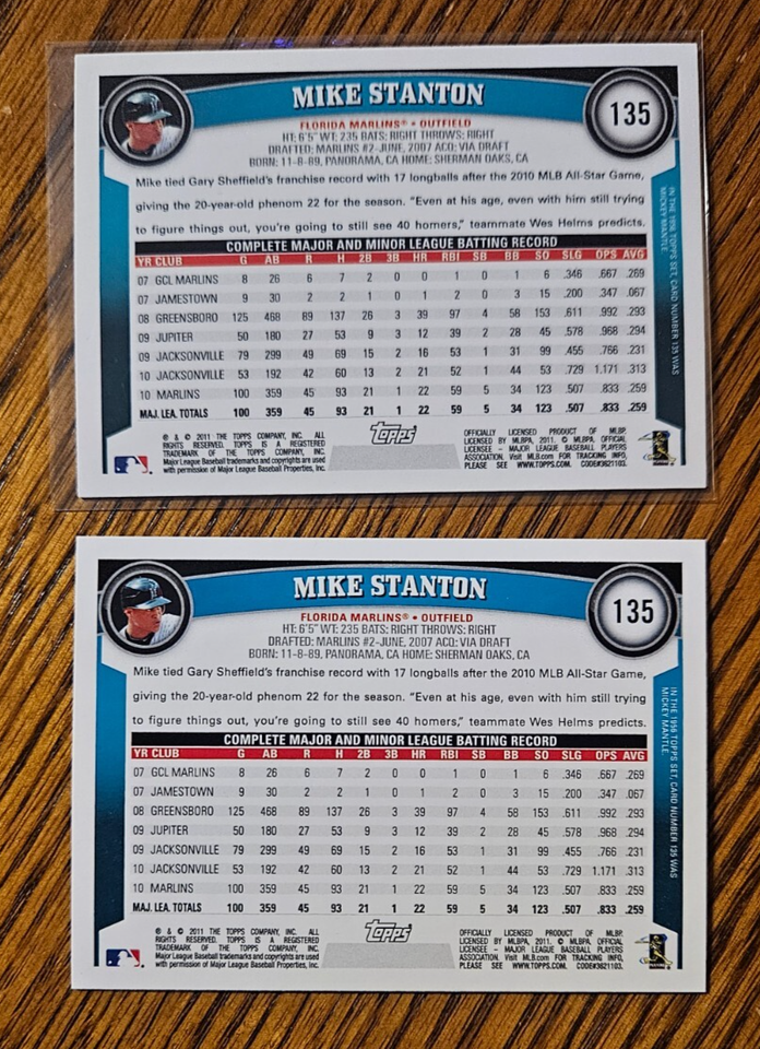 Mike Stanton - 2011 Topps Diamond Anniversary Factory Set Limited ...