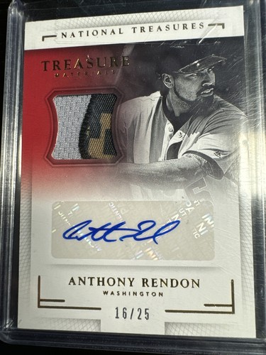 2016 National Treasures Anthony Rendon Washington Nationals Jersey ...