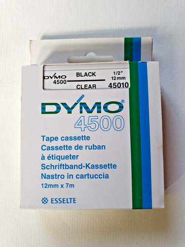 Dymo Schriftband Kassette - 4500 black/clear / 12 mm x 7m / 1/2" 45010 ...