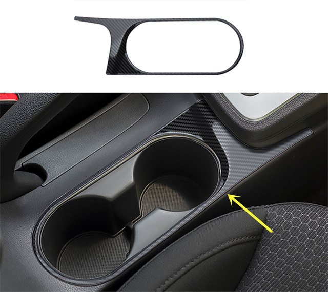 1x Carbon fiber Front Water Cup Holder Panel Cover For Hyundai Elantra ...