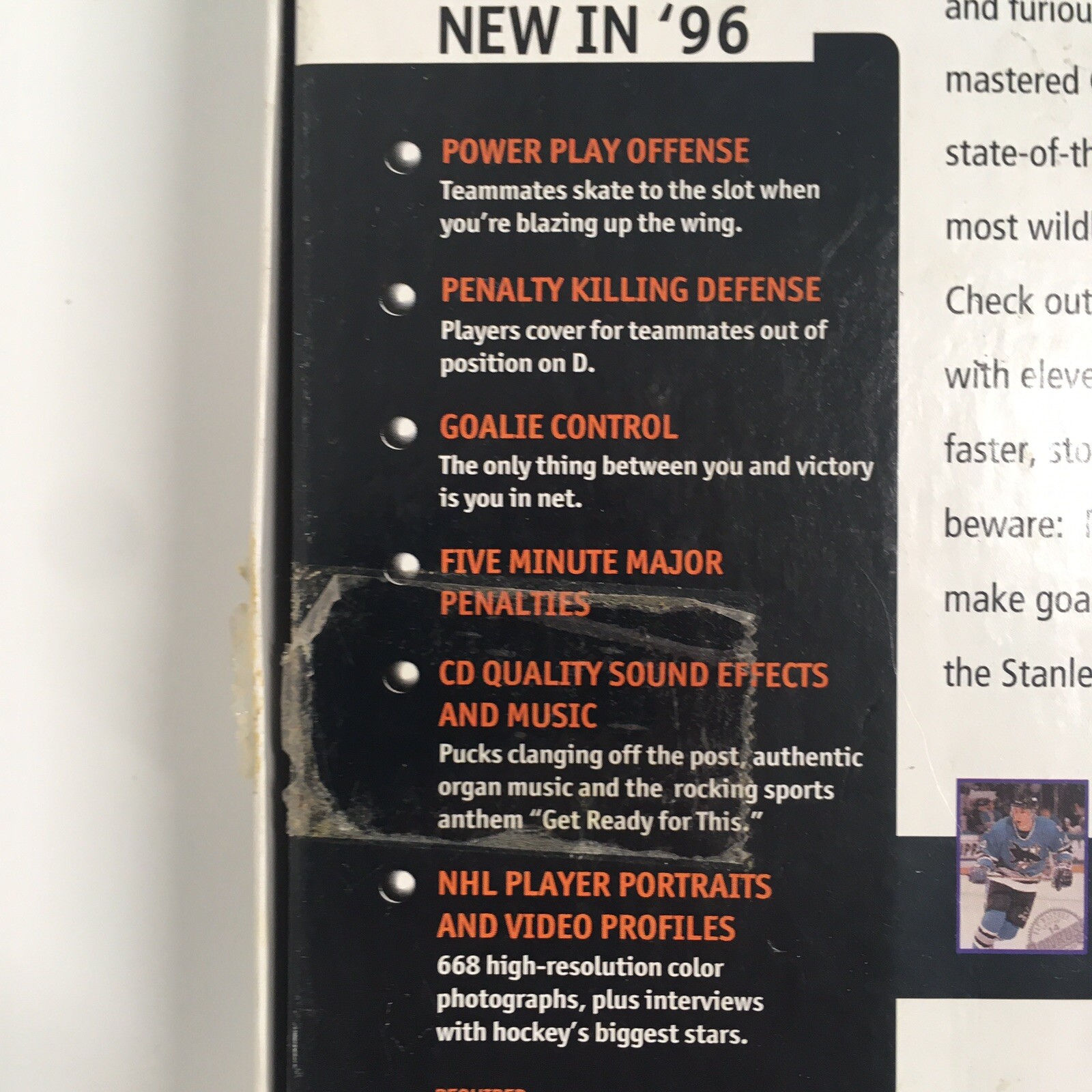 NHL 96 EA Sports PC CD-ROM Game Electronic Arts Disc Excellent ...