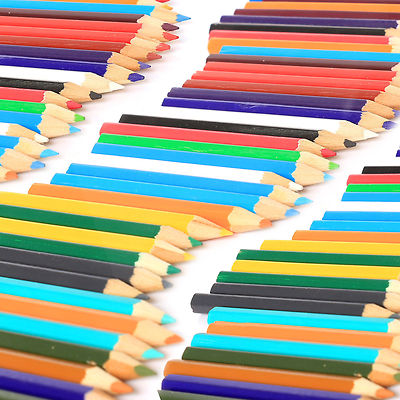 60 X CHILDRENS KIDS HALF SIZE SMALL COLOURING COLOUR PENCILS ART ...