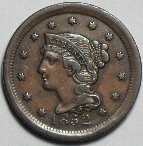 1852 BRAIDED HAIR LARGE CENT LOOKS LIKE AN EXTRA FINE CONDITION COIN | eBay