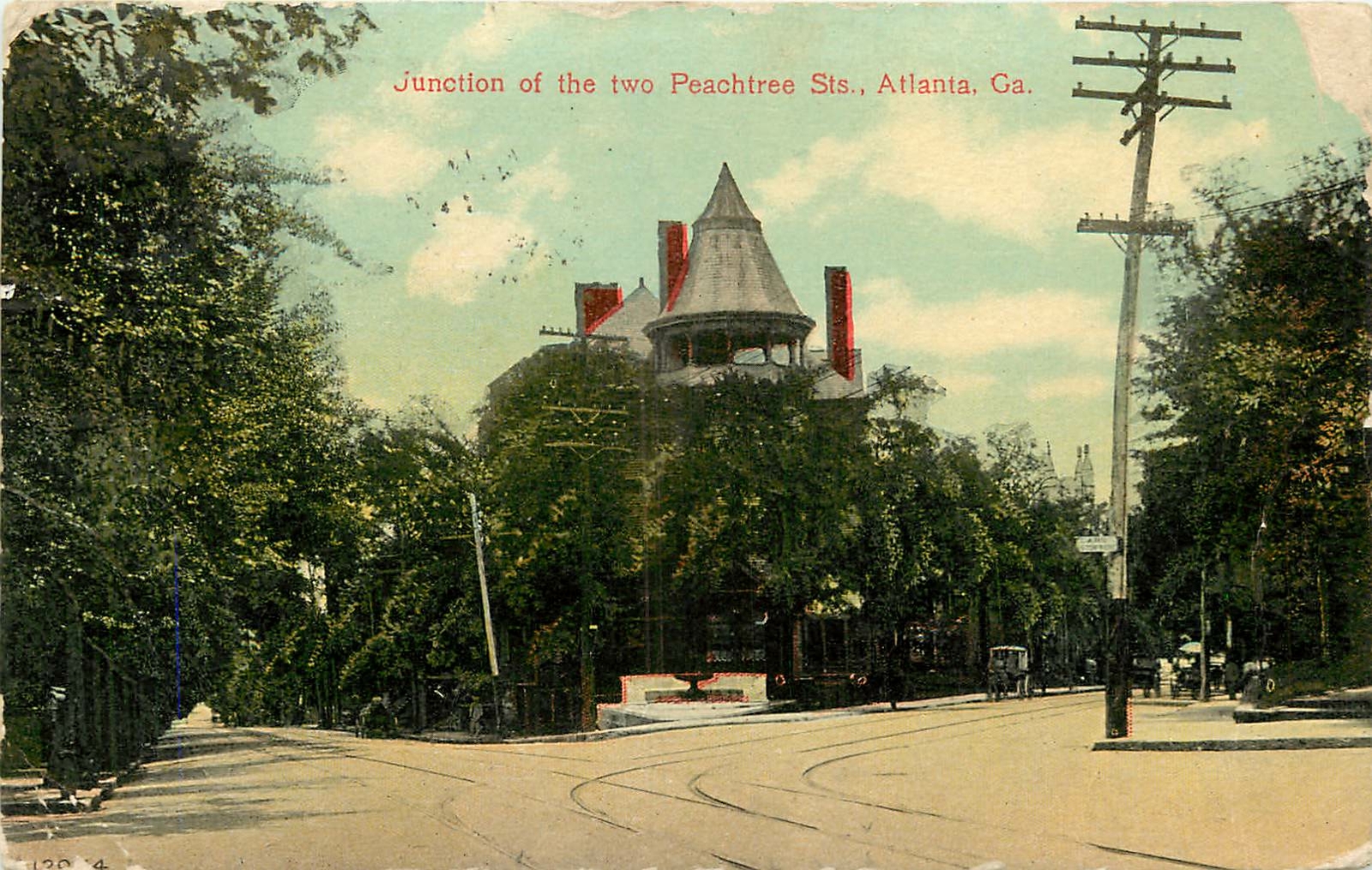 Georgia, GA, Atlanta, Junction of the Two Peachtree Sts 1910 Postcard ...