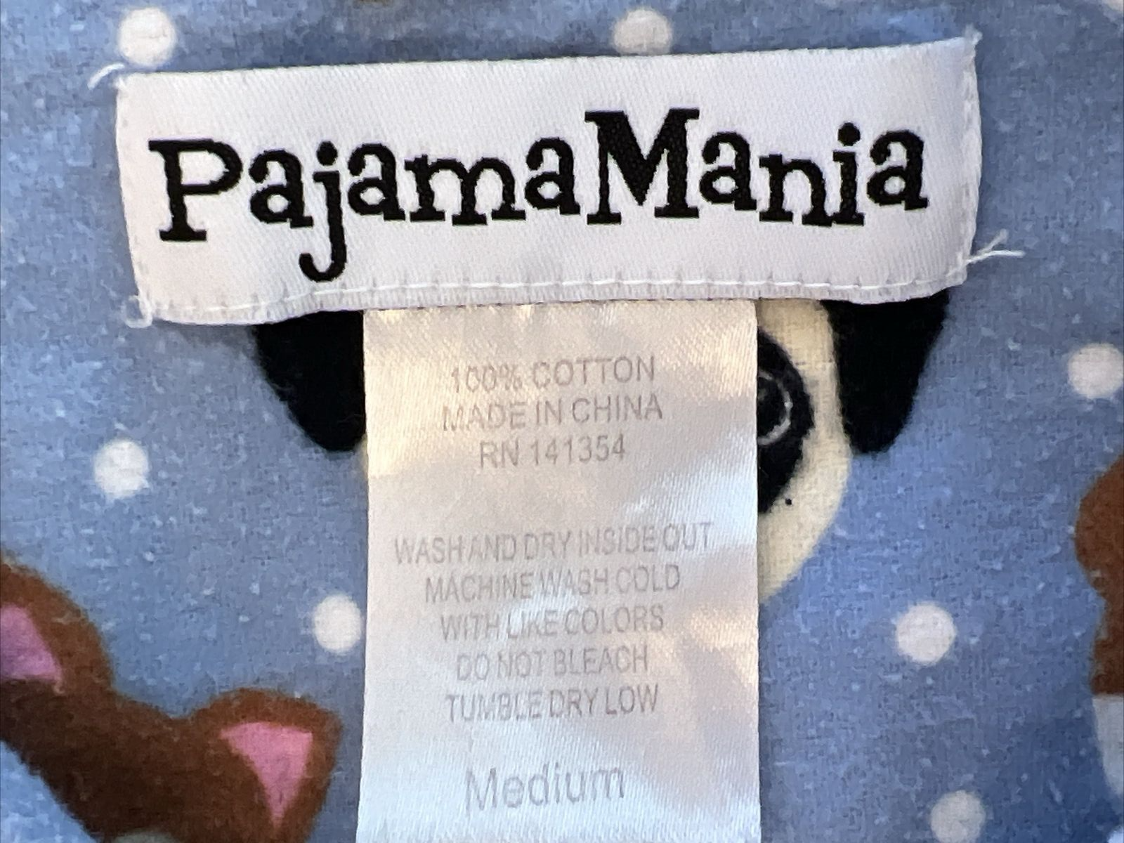 DOG PRINT PAJAMA SET PAJAMA MANIA COTTON FLANNEL BABY BLUE Boho CUTE ...