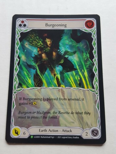 1x FOIL FULL ART BURGEONING (RED) Flesh and Blood TCG - Tales of Aria ...