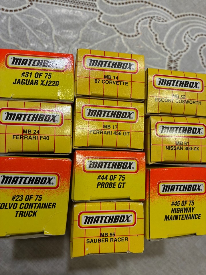 9 RARE VINTAGE MATCHBOX CARS, BRAND NEW IN BOXES, MINT, BEAUTIFUL! MORE ...