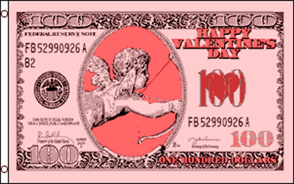 CUPID MONEY $100 VALENTINES DAY POLY 3' X 5' FLAG | eBay