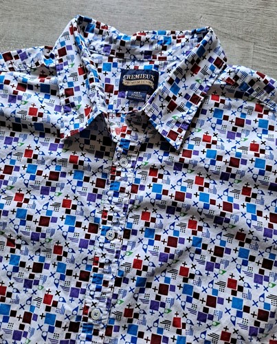 Cremieux Shirt Mens 4XT Geometric Button Up Short Sleeve Stretch Big ...