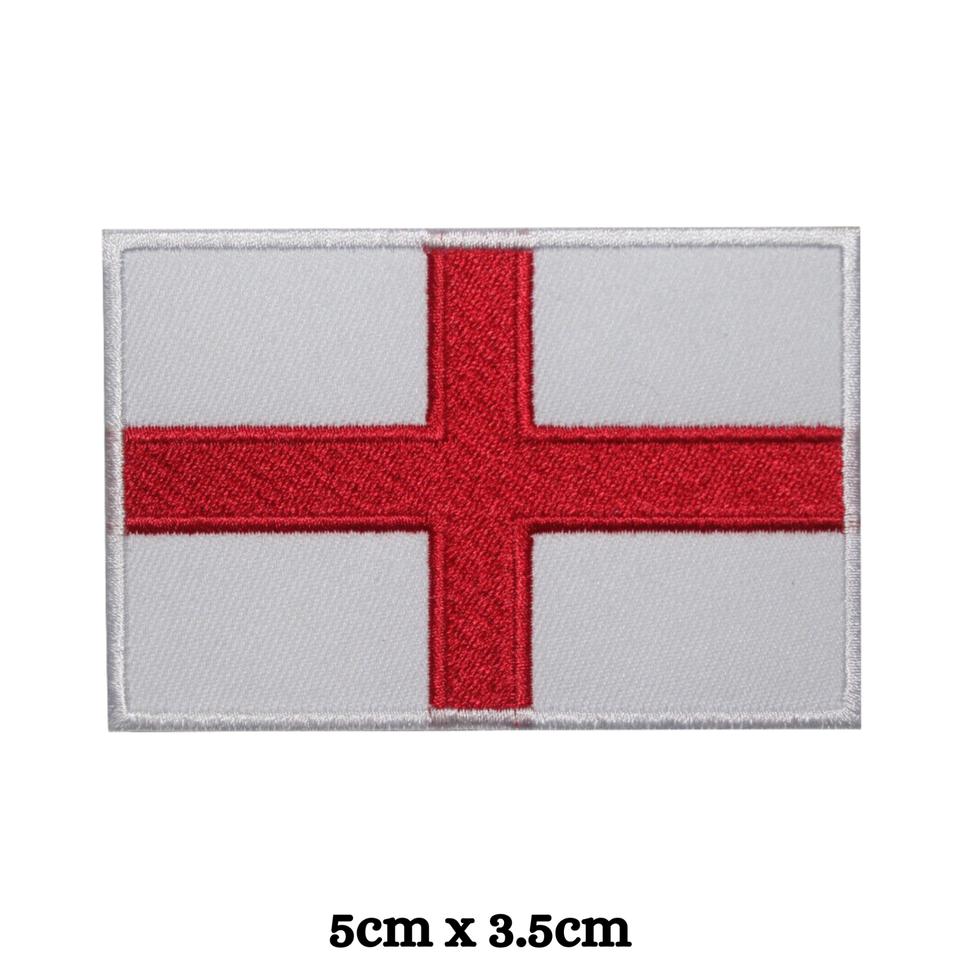 England Flag English St.George Cross Iron on Sew on Embroidered Patch ...