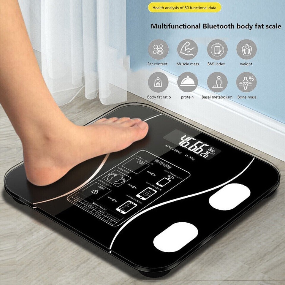 Bathroom Scales for Body Weight 180KG Digital Smart Bluetooth Weighing ...