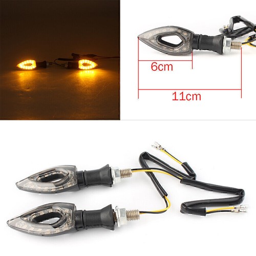 Motorcycle Universal 10mm Bolt On LED Amber Turn Signal Lights Blinker ...