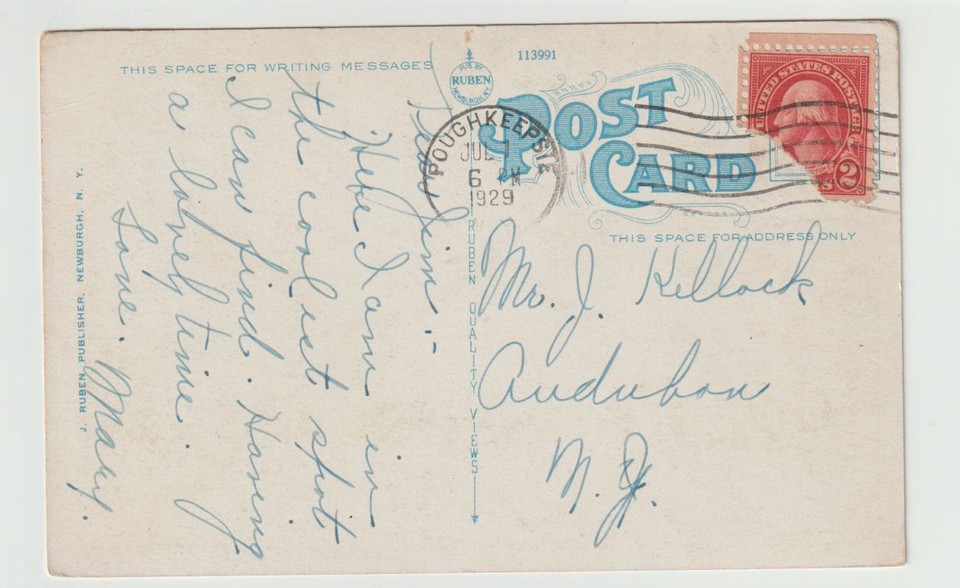 1929 Postmarked Postcard Adriance Memorial Library Poughkeepsie New ...