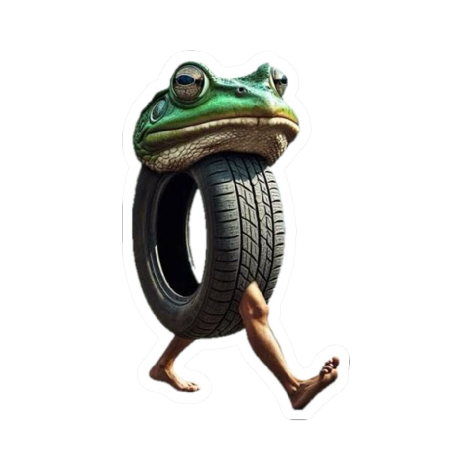 Boneca Ambalabu Frog Tire Vinyl Stickers Trendy Viral Italian Brainrot ...