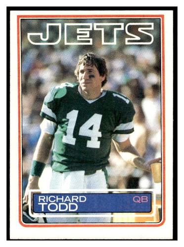1983 Topps #353 Richard Todd New York Jets Excellent | eBay