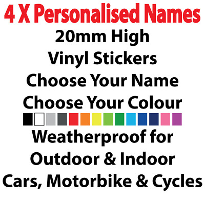 Cycle Bike MTB frame personalised Name decal sticker graphics 20mm ...