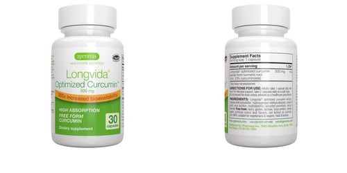 Longvida Optimized Curcumin Supplement 500 Mg, 285X Bioavailability ...
