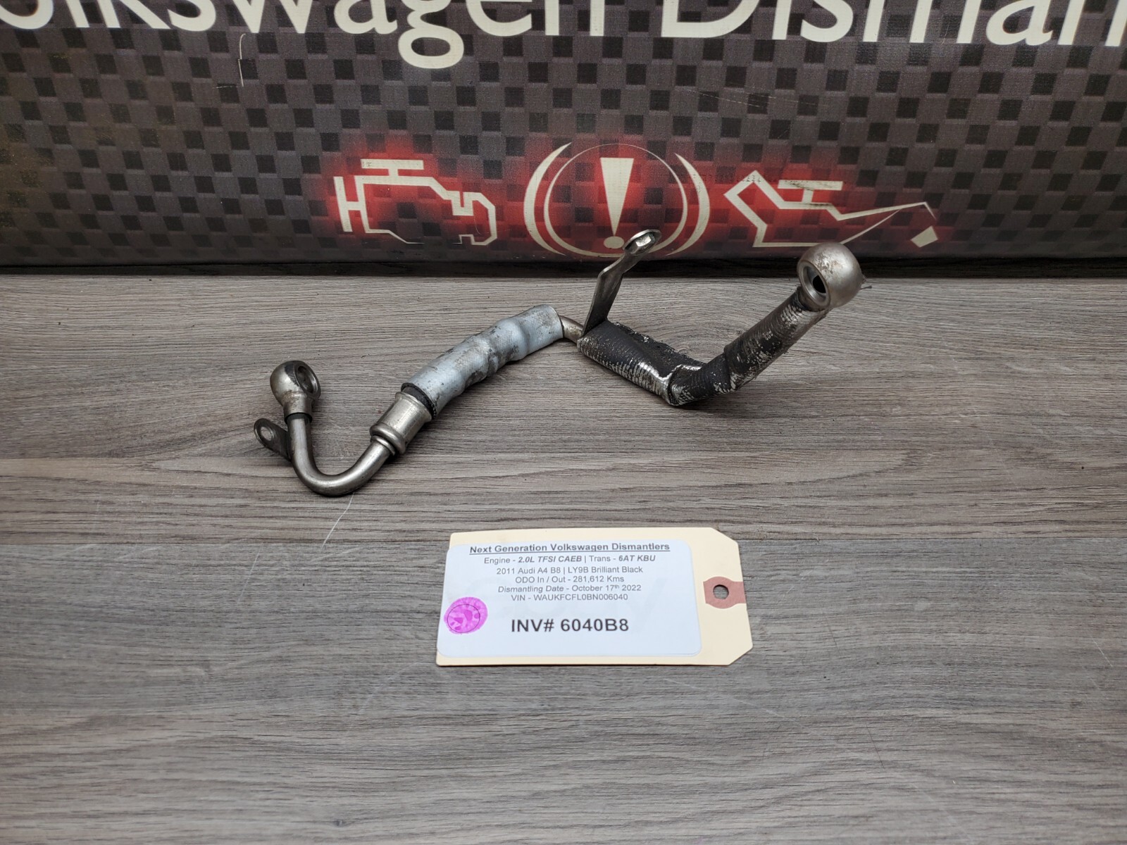 2009 - 2016 Audi 2.0L 2.0T Turbo Turbocharger Coolant Supply Inlet Hose ...