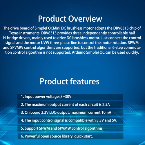 Simple FOC Mini DC Brushless Motor Driver Board FOC Control Driver ...