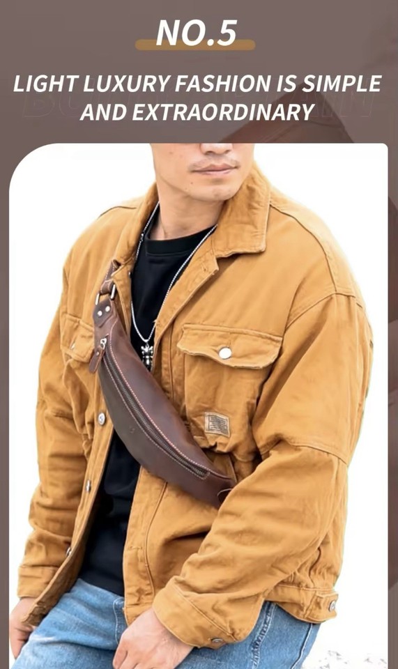 Men’s Leather Belt Bag Classic Retro Crossbody Bag Mobile Phone Bag | eBay